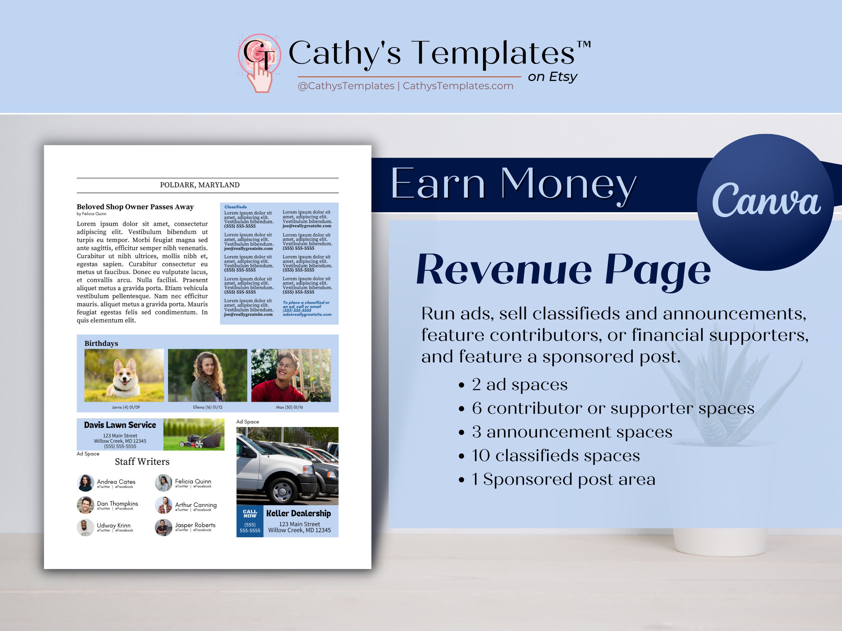 6-page Community Newsletter Template Town Newsletter 8.5 X - Etsy