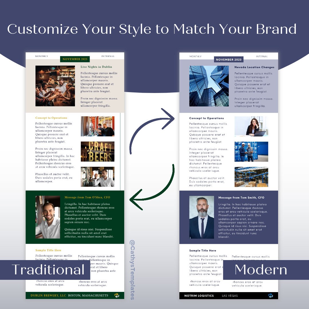 12 Monthly Newsletter Templates | Canva Newsletters | Internal News ...