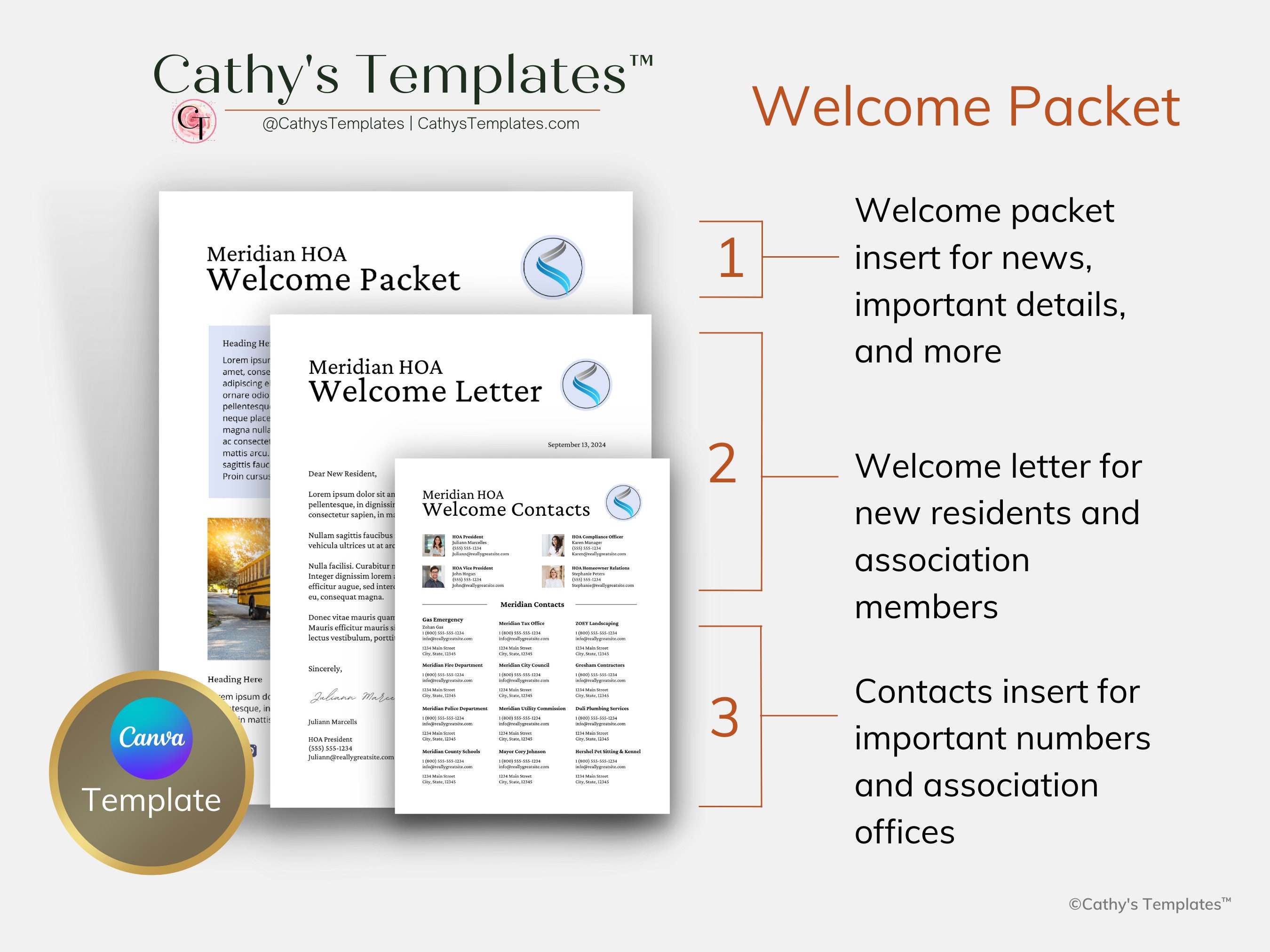 6 Page HOA Newsletter & Welcome Packet Template | Company Newsletter ...