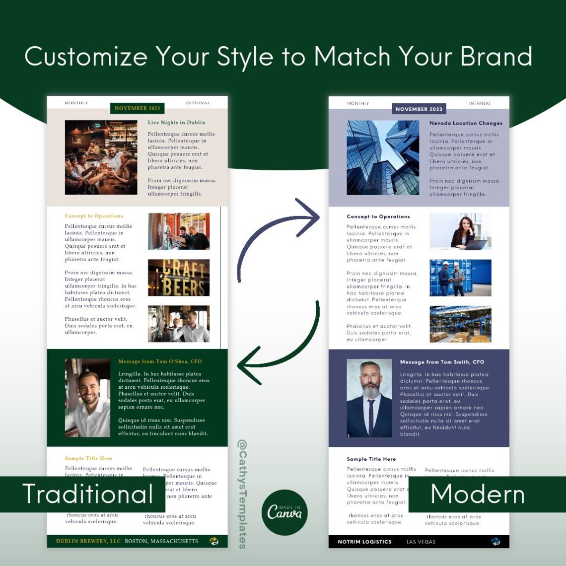 12 Monthly Newsletter Templates | Canva Newsletters | Internal News ...