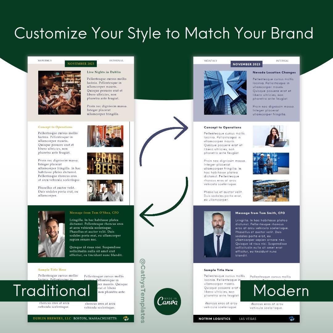 12 Monthly Newsletter Templates | Canva Newsletters | Internal News ...