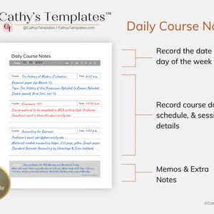 Printable University Notes Pages | Lecture Notes | Printable Citation ...