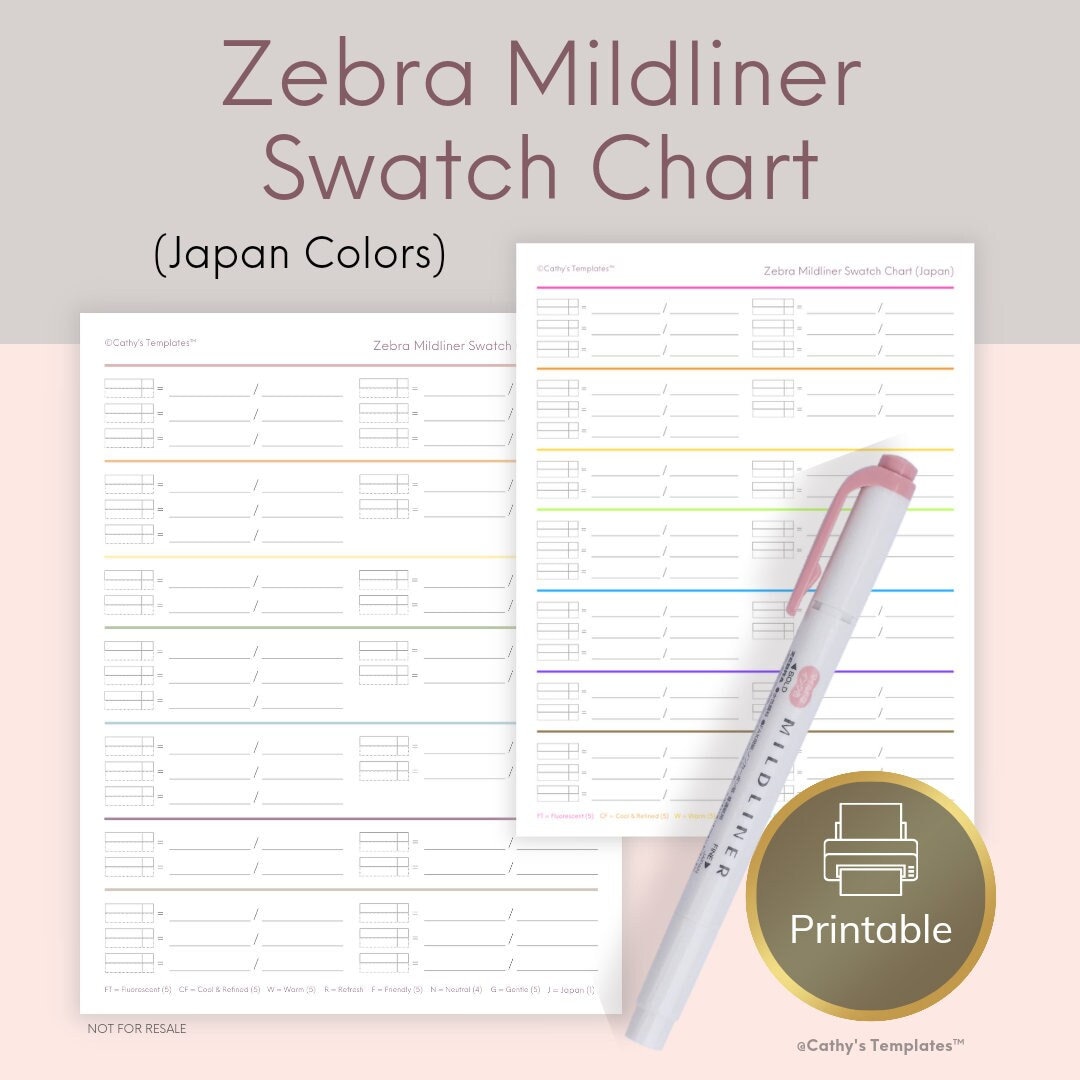 Zebra Mildliner Swatch Chart Japan Colors Zebra Highlighter Swatch ...