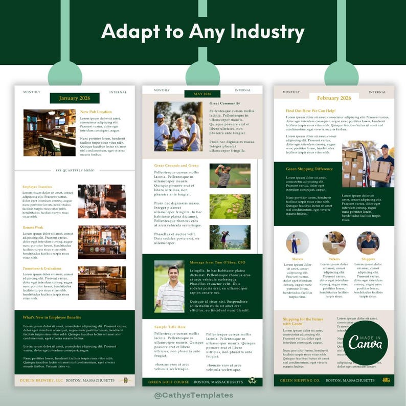 12 Monthly Newsletter Templates | Canva Newsletters | Internal News ...