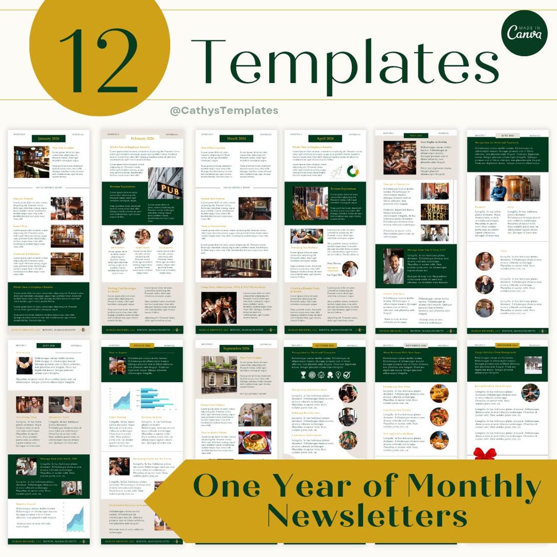 12 Monthly Newsletter Templates | Canva Newsletters | Internal News ...