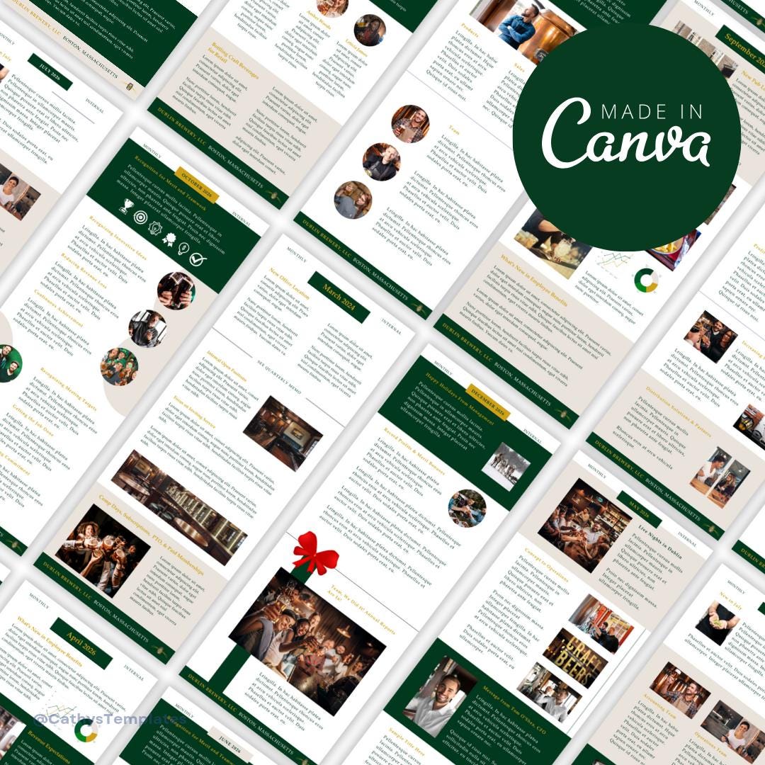 12 Monthly Newsletter Templates | Canva Newsletters | Internal News ...