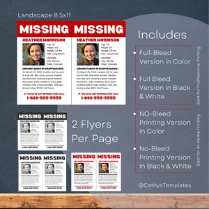 Missing Persons Poster Templates | Missing Person Flyer | Poster for ...