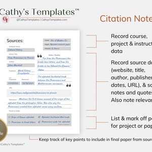 Printable University Notes Pages | Lecture Notes | Printable Citation ...