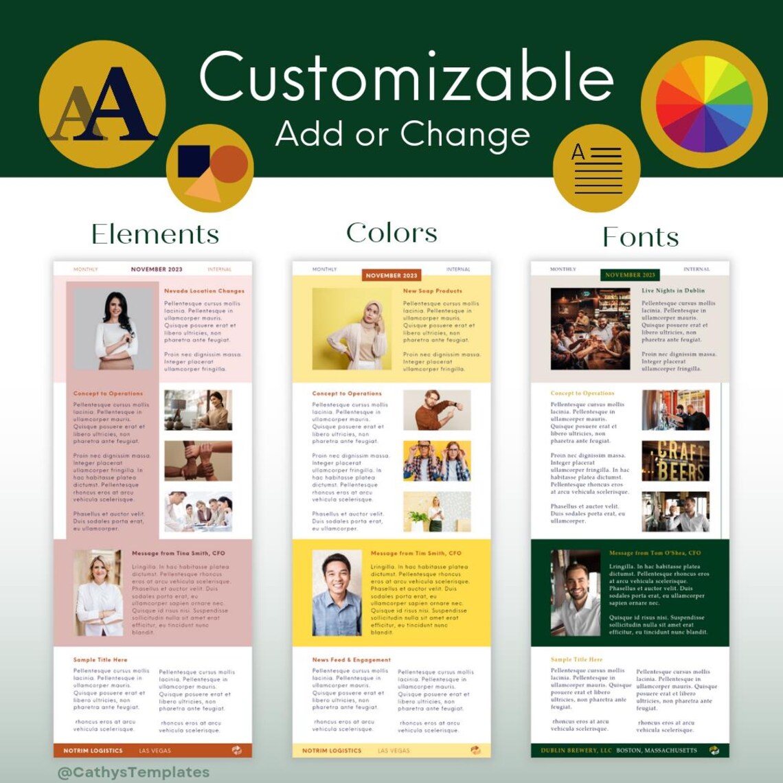 12 Monthly Newsletter Templates | Canva Newsletters | Internal News ...