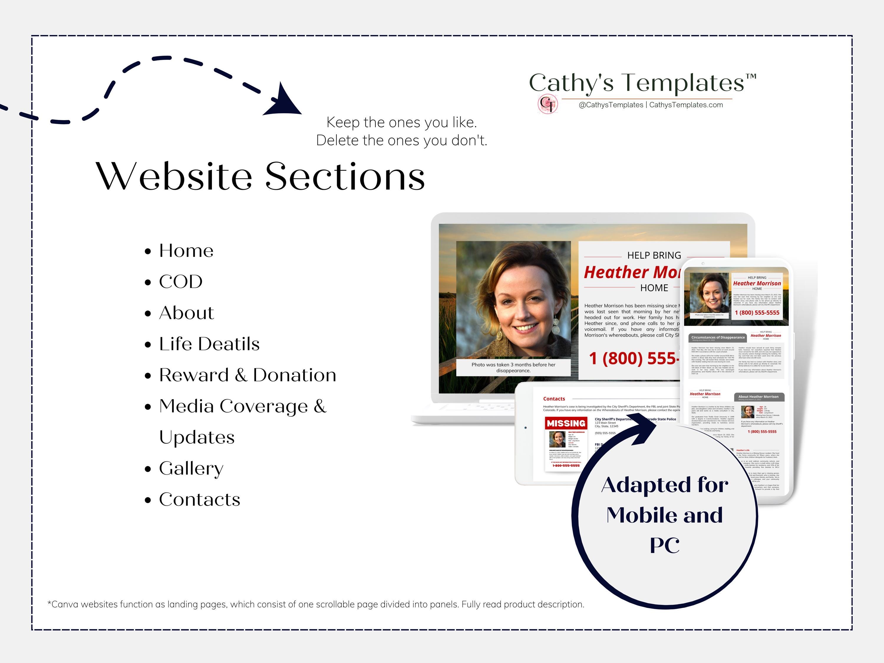 Missing Persons Website Template | Canva Website Template | One Page ...
