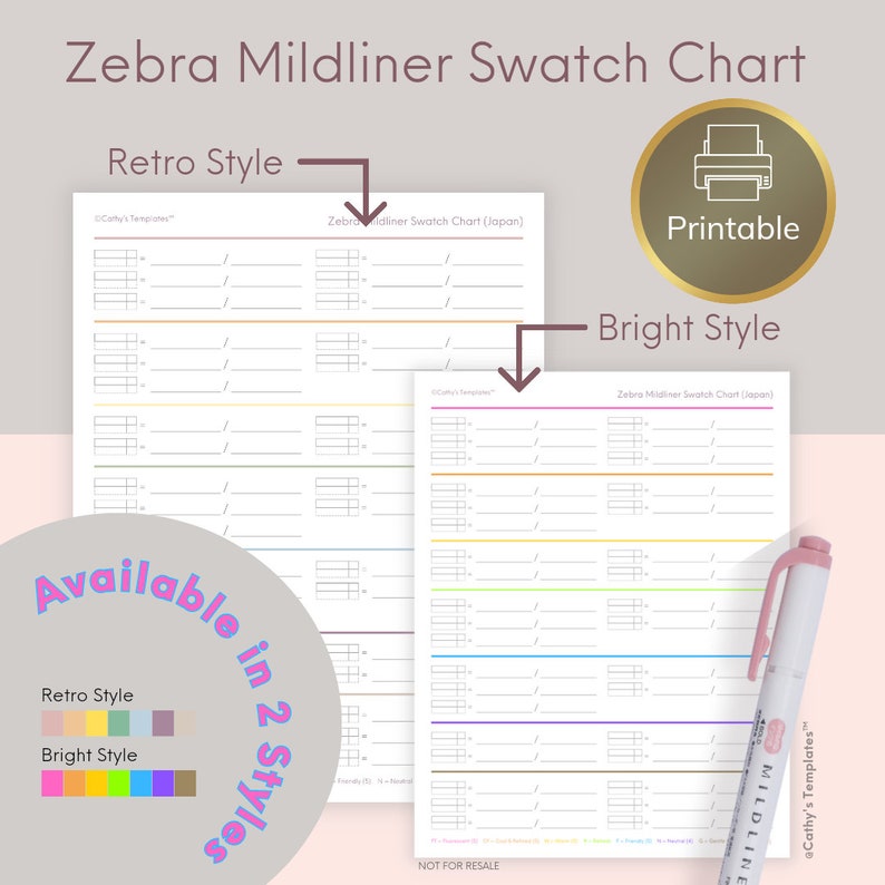 Zebra Mildliner Swatch Chart Japan Colors | Zebra Highlighter Swatch ...
