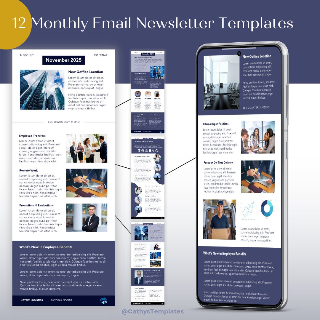 12 Monthly Newsletter Templates | Canva Newsletters | Internal News ...