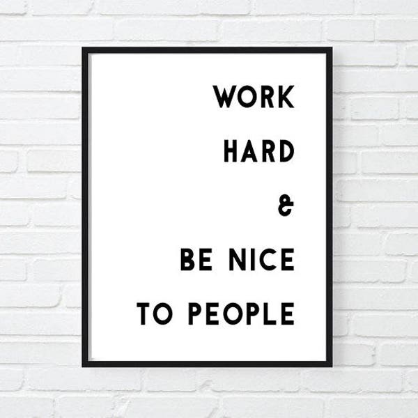 Work Hard Poster - Etsy