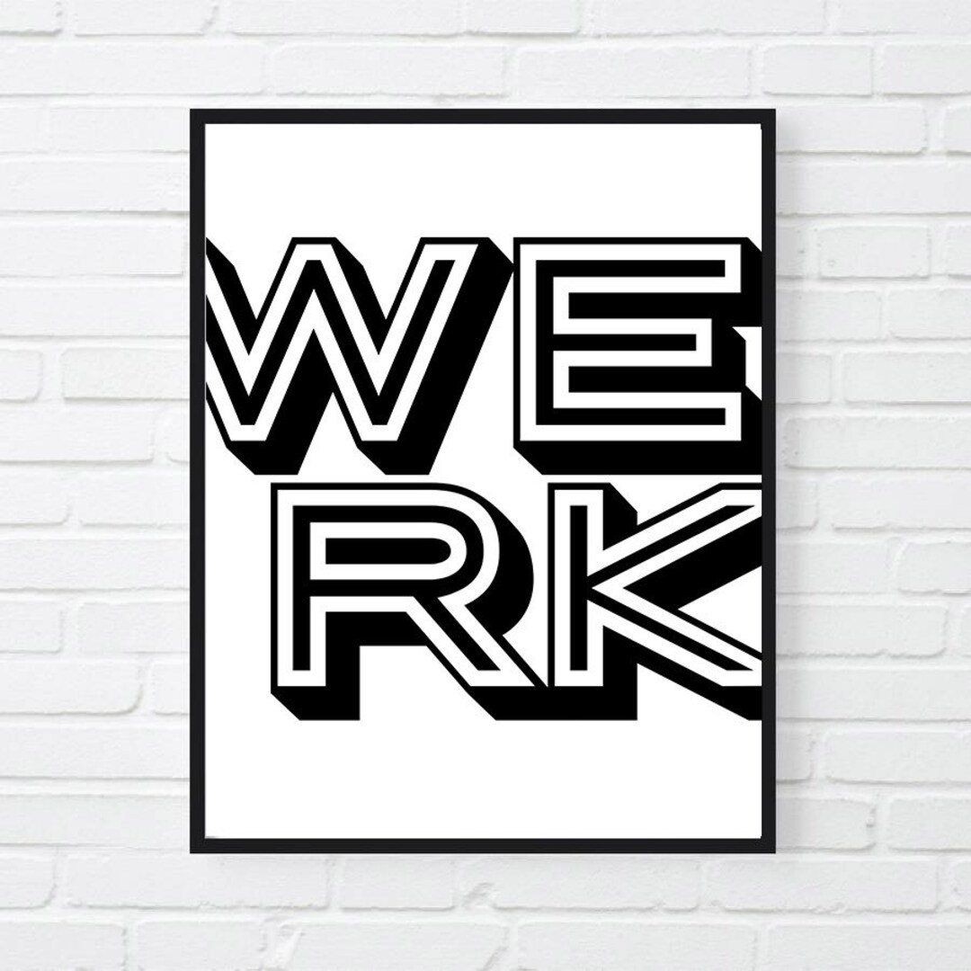 WERK Print Motivation Poster WERK IT Poster Office Wall - Etsy