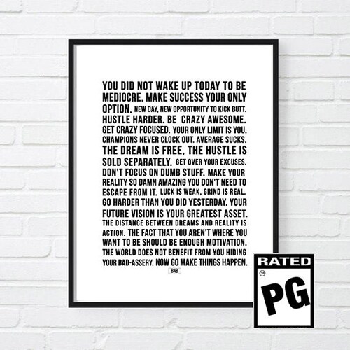 Cool Motivational Print Motivational Poster Gift for Boss - Etsy