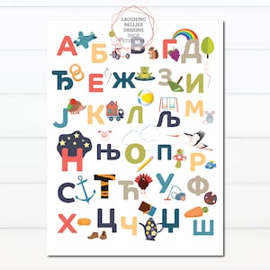 Serbian Azbuka & English Alphabet ABC Posters Serbian | Etsy