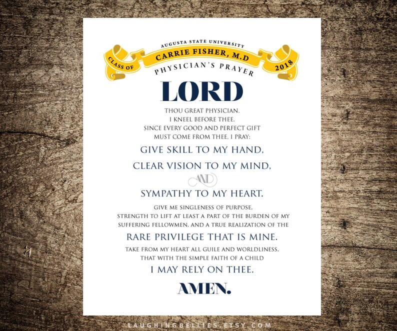 Physician's Prayer Print Medical Catholic Prayer Canvas - Etsy