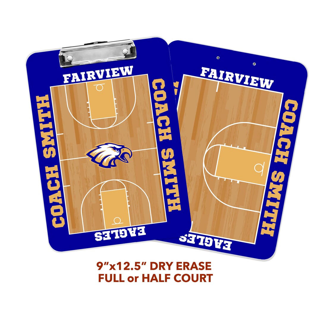 Basketball Coach Dry Erase Clipboard Full Court Half Court Diagram BL14 ...