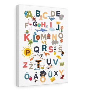 Estonian Alphabet Poster Children's Print estonian Letters Illustrated ...