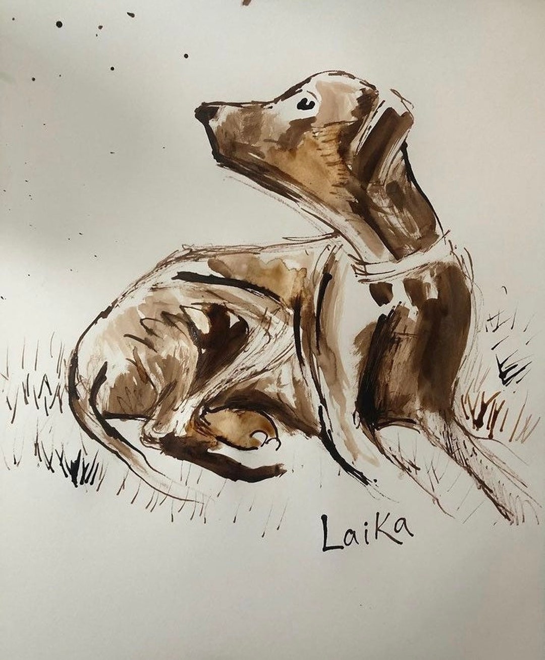 Sepia Ink Drawings of Dogs and Cats - Etsy