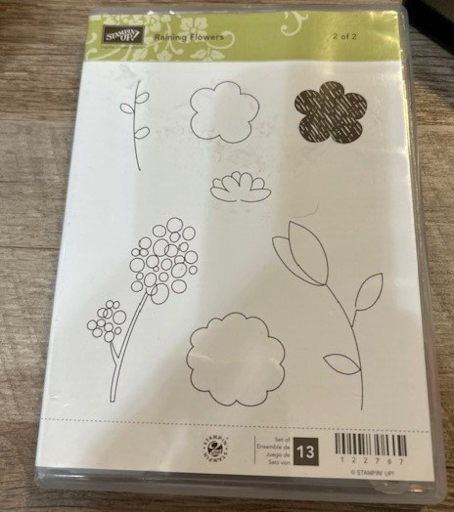 2012 Retired Stampin Up! Raining Flowers Clear Mount Stamp Set of 7 ...