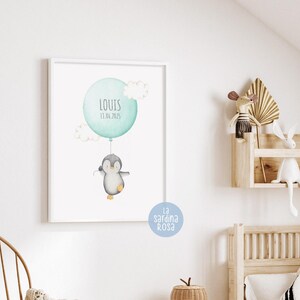 Penguin Personalized Nursery Print, Baby Arctic Animal Poster, Newborn ...