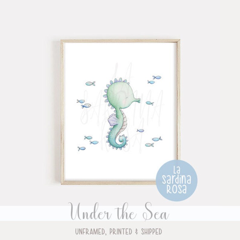Seahorse Art Print Ocean Nursery Decor Baby Room Wall Art | Etsy