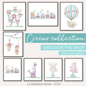 Circus Animal Print, Nursery Wall Art, Monkeys Print, Vintage Circus ...