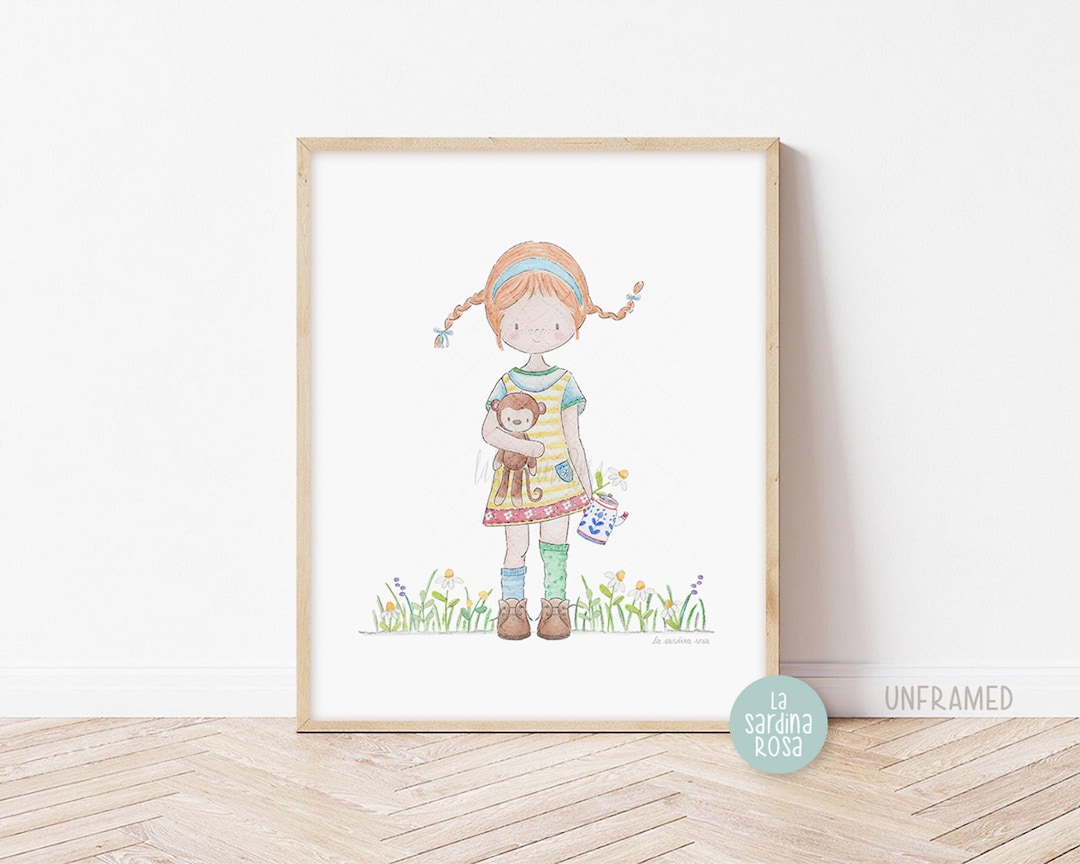 Girl Room Art Print, Baby Girl Wall Art, Playroom Decor, Storybook ...