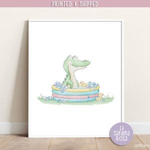 Kids Bathroom Wall Art Crocodile Print Baby Nursery Art - Etsy