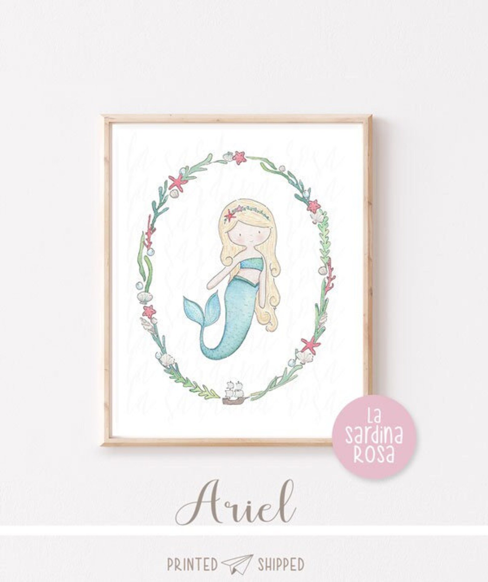 The Little Mermaid Wall Art Girls Room Decor Mermaid Print - Etsy