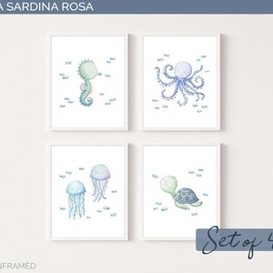 Lot 4 affiches enfant thème Mer Déco chambre bébé Océan | Etsy France