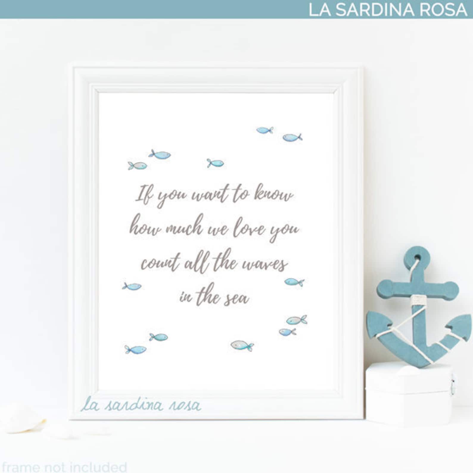 Nautical Nursery Art Baby Quotes Prints Ocean Theme Nursery | Etsy