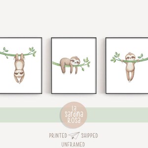 Sloth Nursery Decor Jungle Wall Art Kids Room Print Baby - Etsy