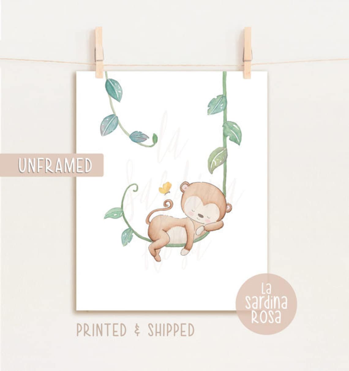 Monkey Nursery Art Set Baby Room Decor Jungle Nursery Print - Etsy