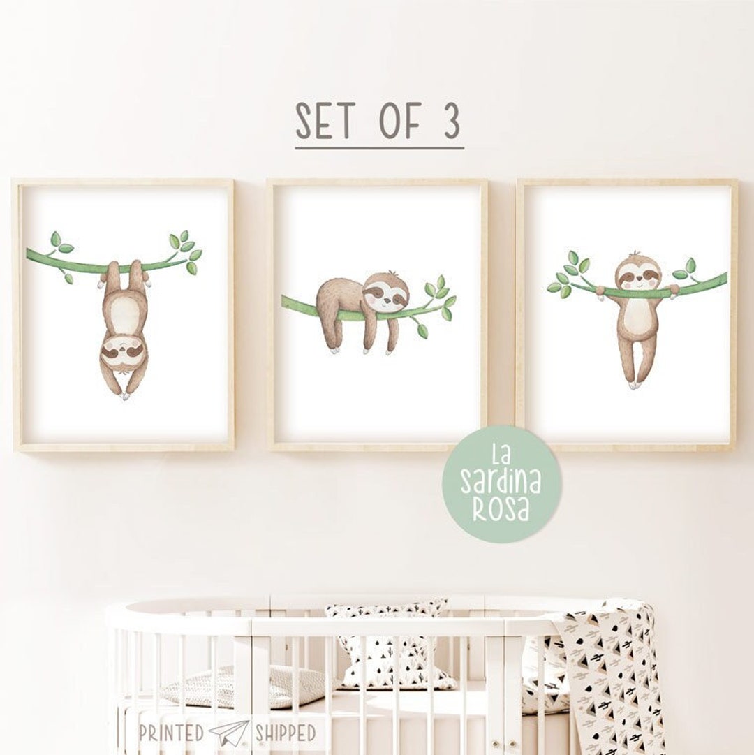 Sloth Nursery Decor Jungle Wall Art Kids Room Print Baby - Etsy