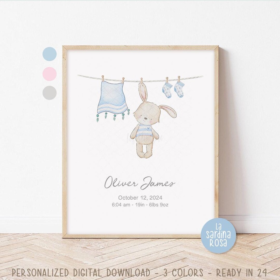 Personalized Baby Birth Print, Custom Name Print, Birth Stats Details ...