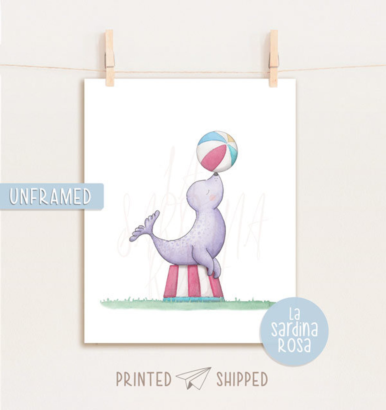 Circus Art Prints Nursery Wall Art Circus Animals Decor - Etsy