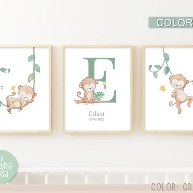 Monkey Nursery Decor - Etsy