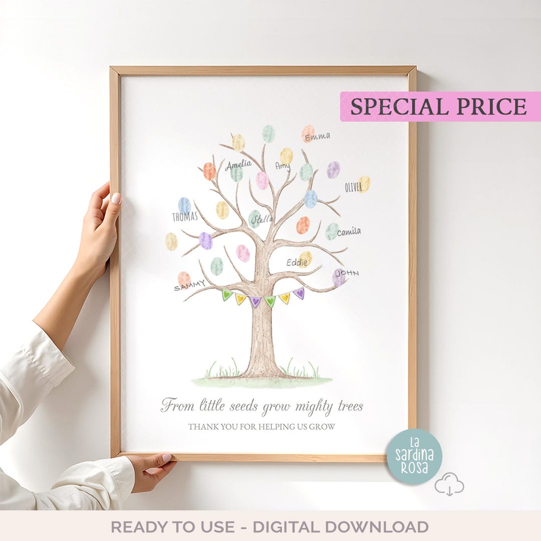 Teacher Appreciation Gift, End of School Keepsake, Students Fingerprint ...