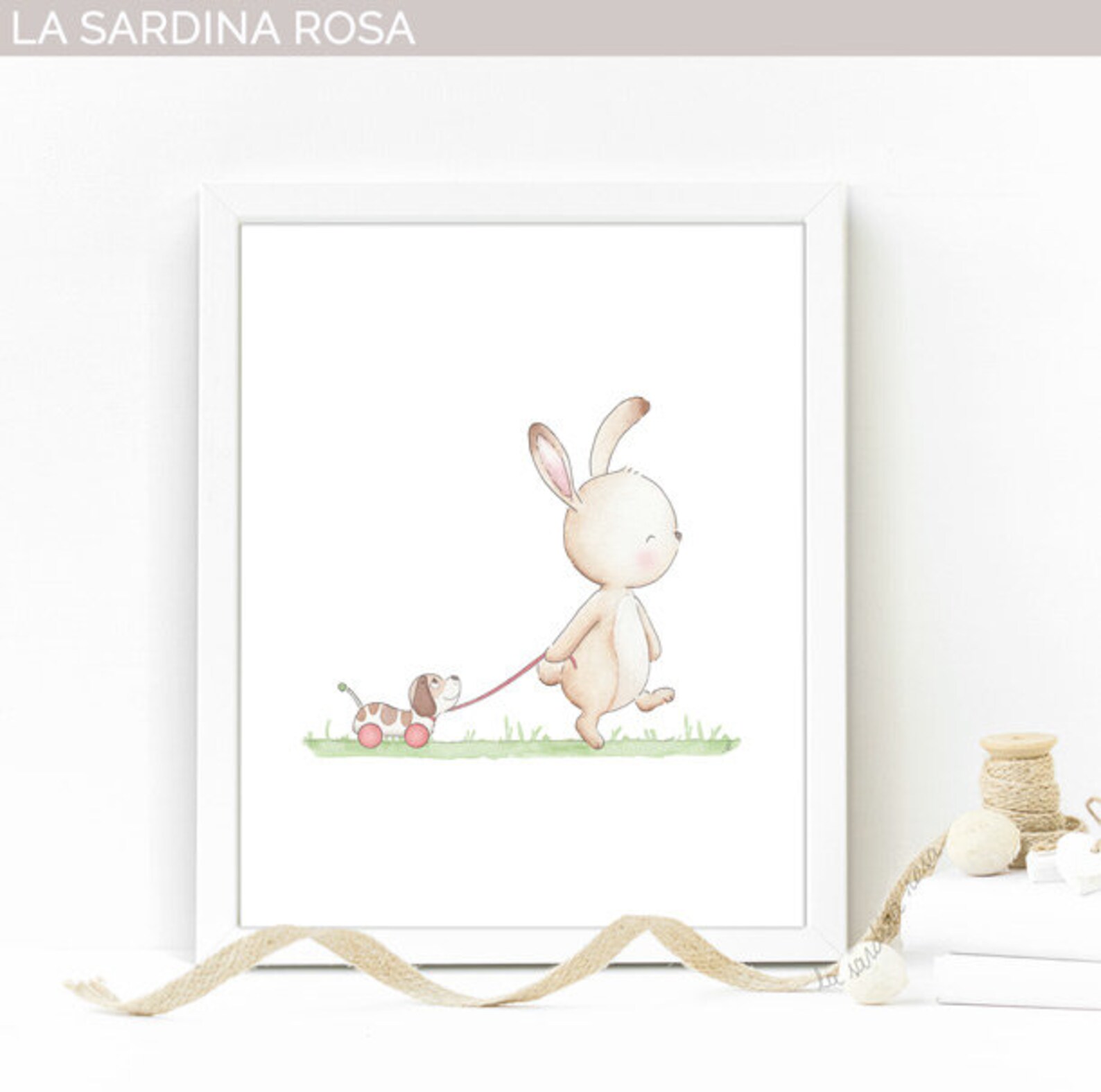 Baby Bunny Nursery Wall Art Baby Room Print Woodland - Etsy