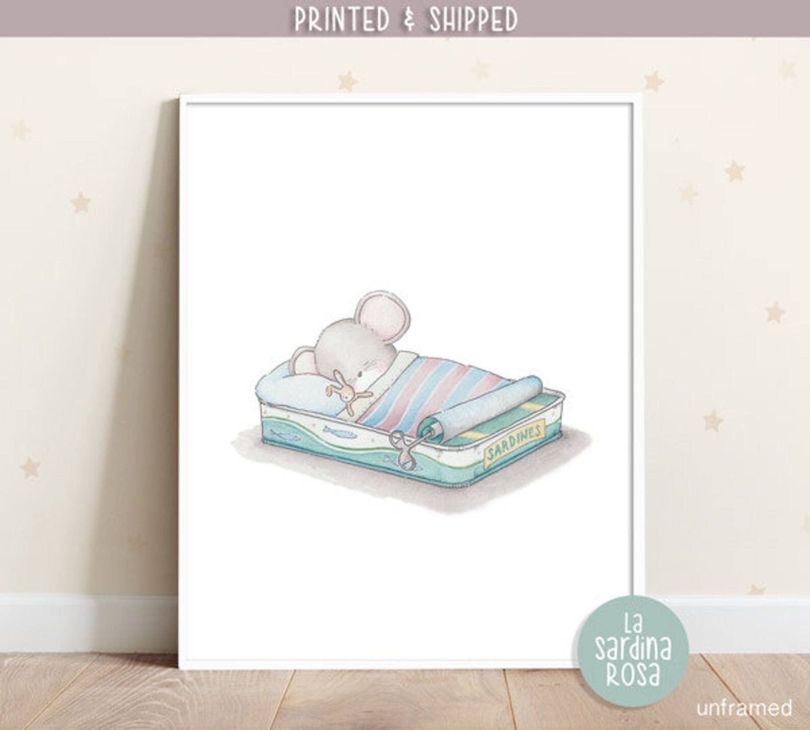 Mouse Nursery Art Baby Nursery Print Mouse Wall Art - Etsy