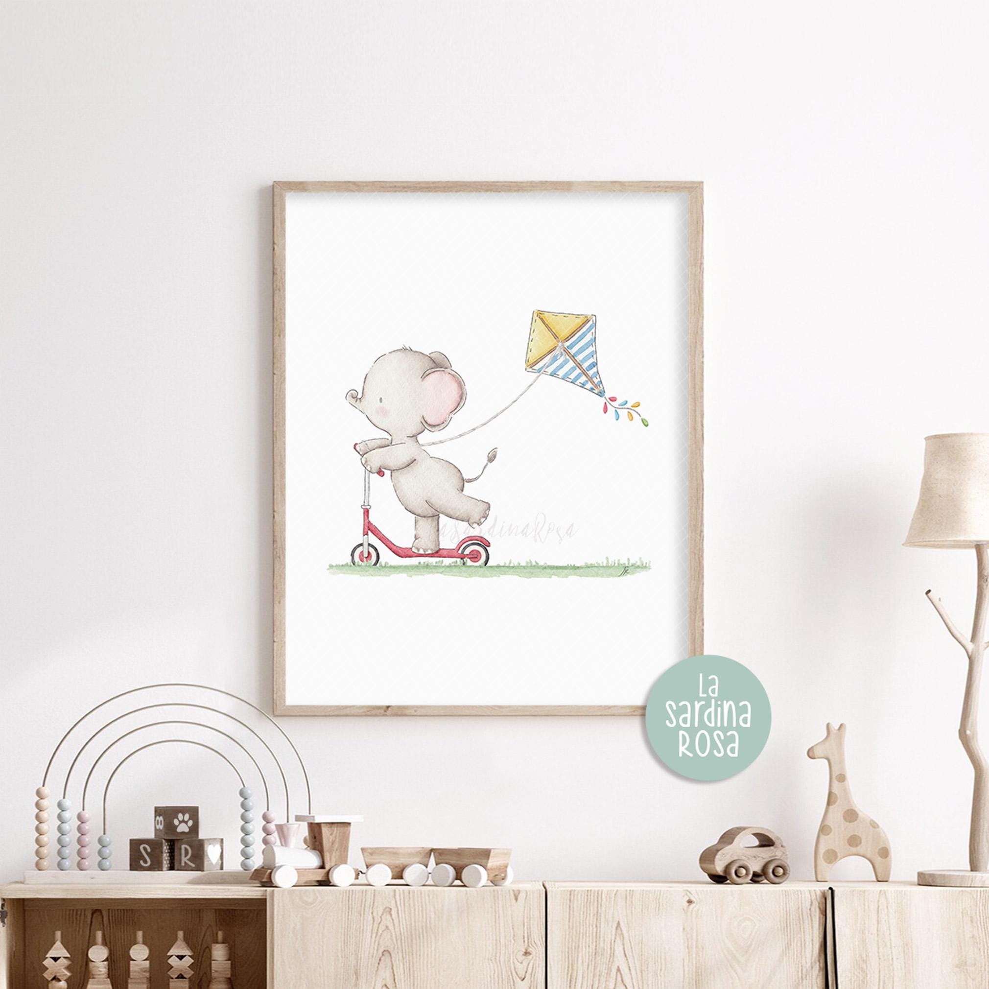 Elephant Nursery Print, Kids Room Decor, Elephant Wall Art, Baby ...