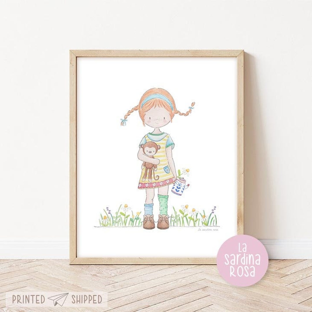 Girl Room Art Print, Baby Girl Wall Art, Playroom Decor, Storybook ...