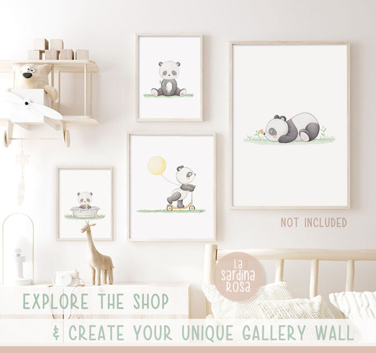 Panda Nursery Print, Baby Room Decor, Panda Bear Wall Art, Kids ...