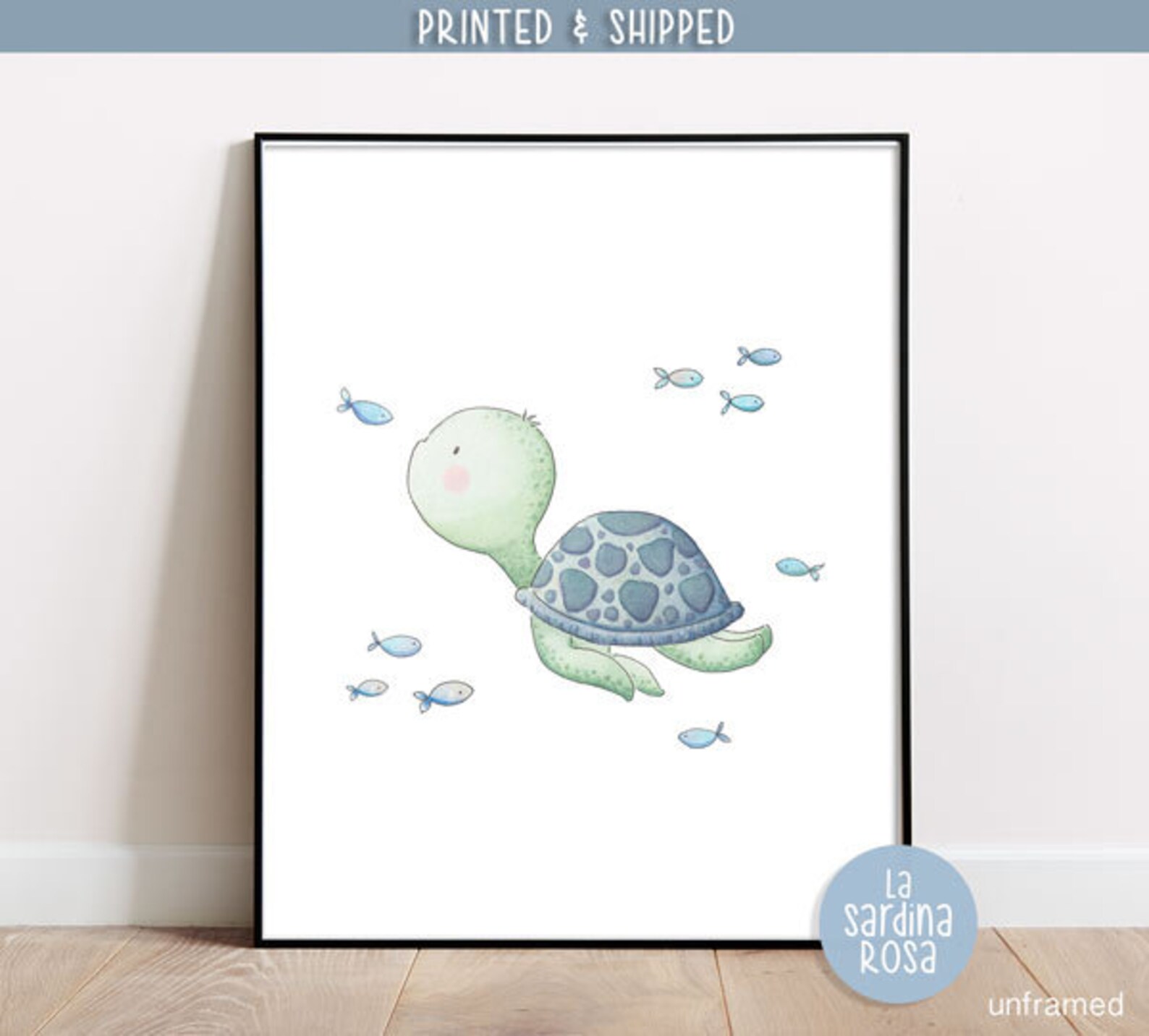 Sea Turtle Art Nautical Nursery Decor Under the Sea Wall - Etsy