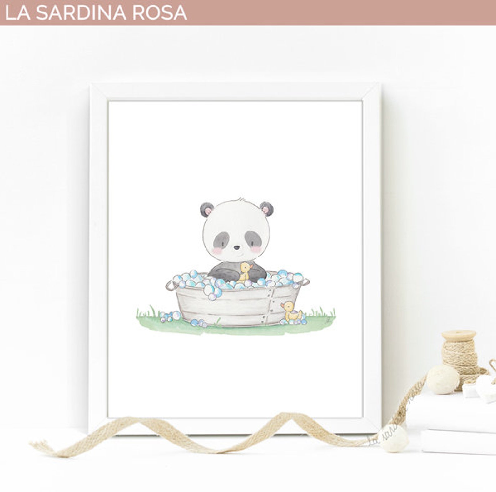 Panda Nursery Print, Baby Room Decor, Panda Bear Wall Art, Kids ...