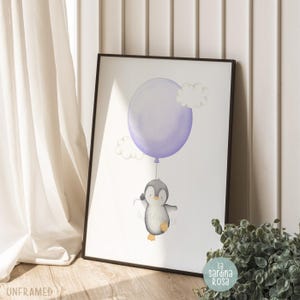Penguin Personalized Nursery Print, Baby Arctic Animal Poster, Newborn ...