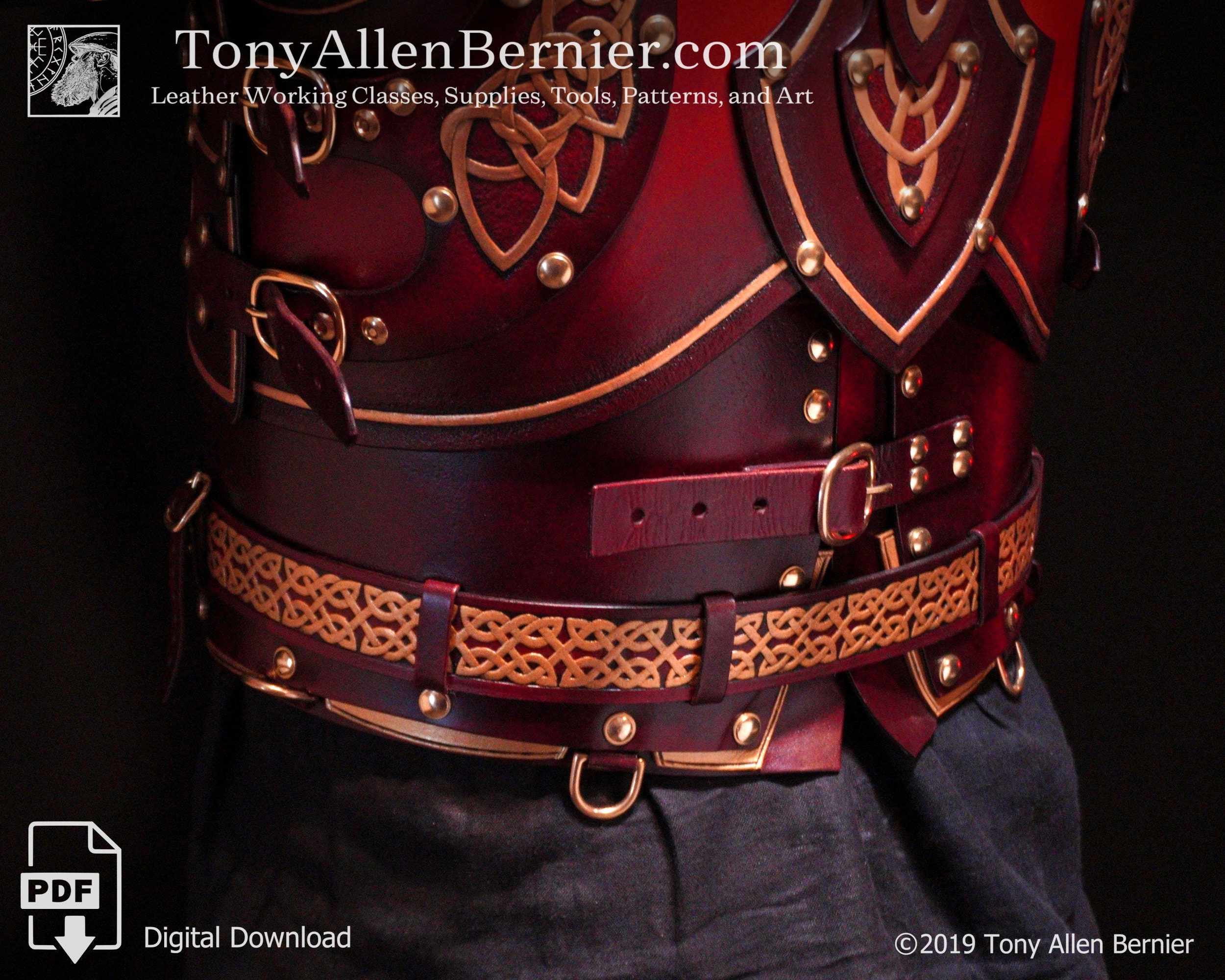 Leather Armor Patterns, Lower Cuirass / Kidney Belt Section Pattern ...