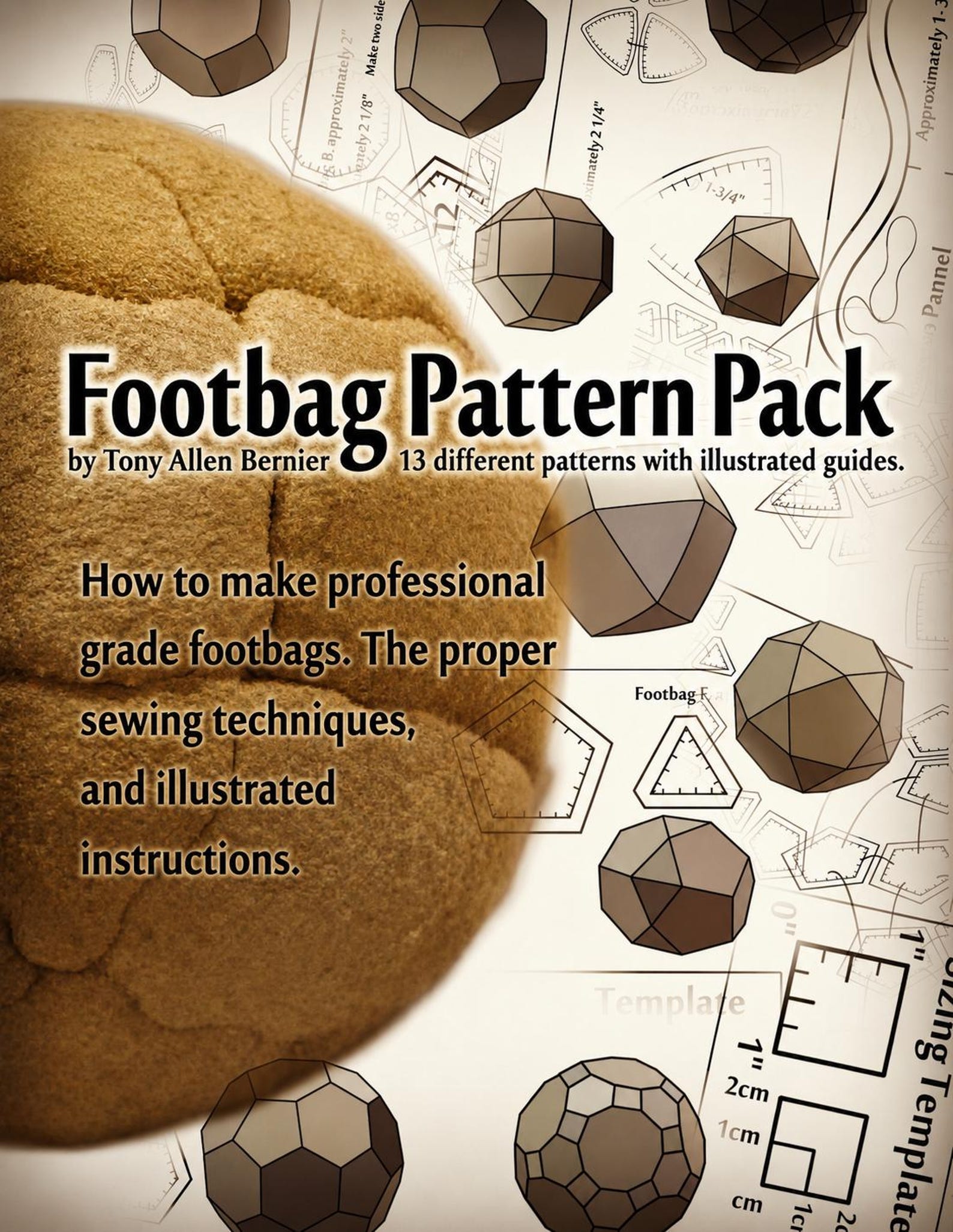 Footbag Patterns for 13 Different Style and Panel Designs With Step by ...